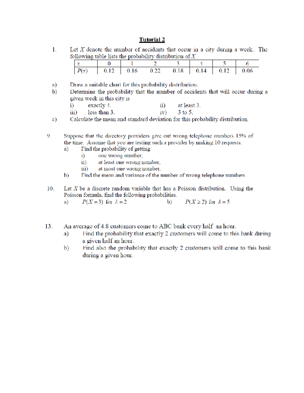 Tutorial 4: Probability Distributions and Poisson Analysis - Studocu