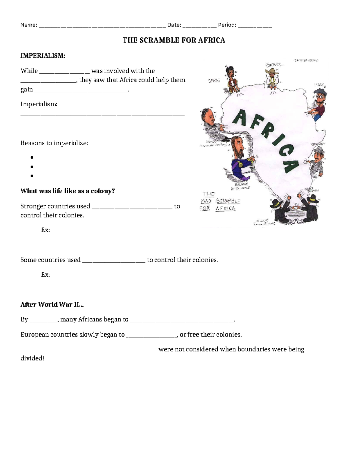 Scramble for africa notes (1) (2) - Name ...