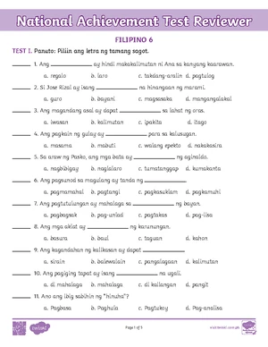 NAT-6-EDQ Reviewer for Grade NAT Exam Preparation - Studocu