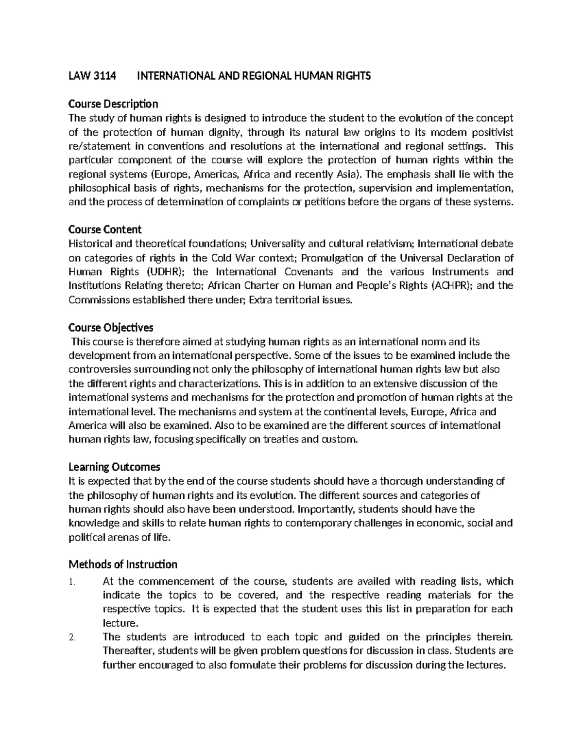 Domestic Human Rights Final Exam - Importance of Protection in Uganda ...