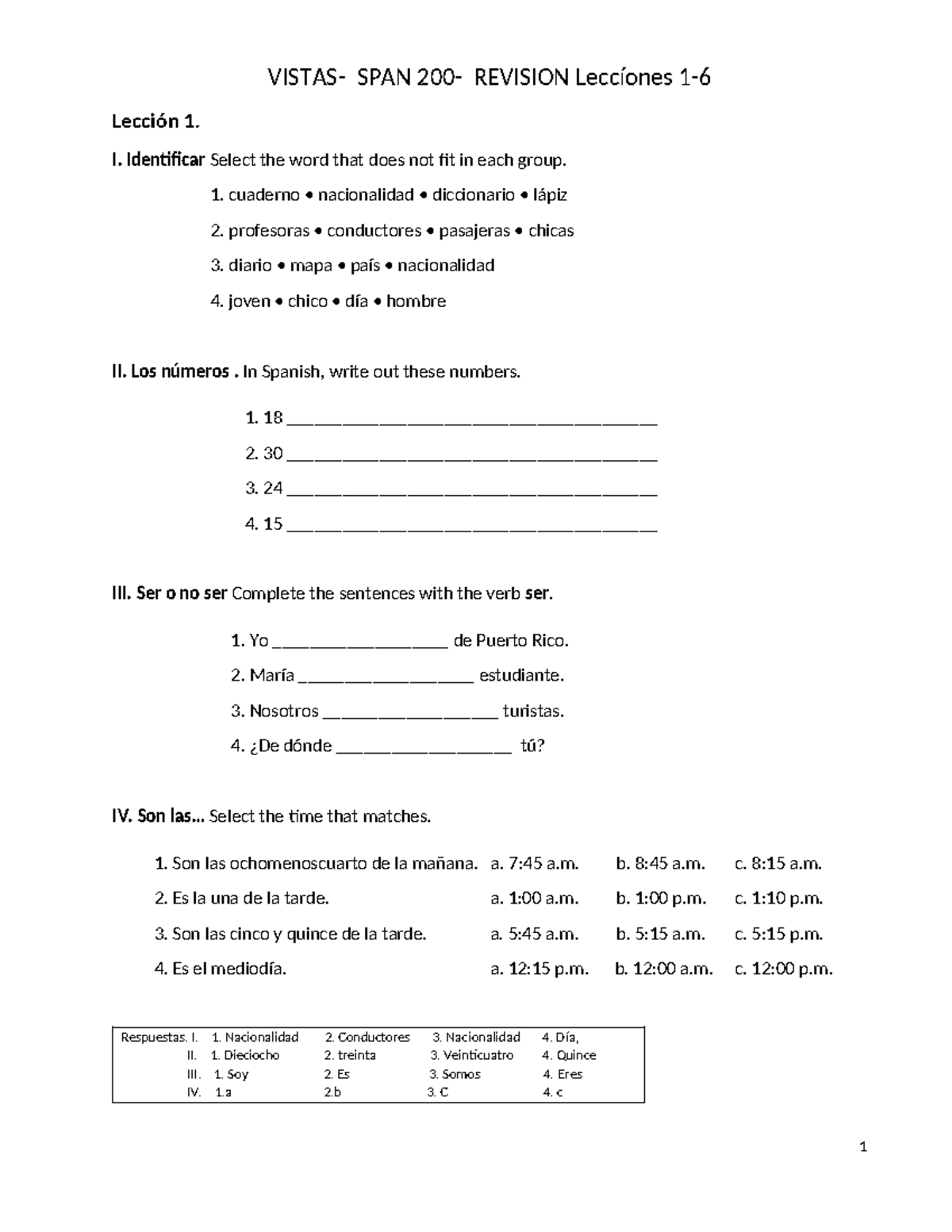 SPAN 200 Chapter 1-6 Revision Notes - Studocu