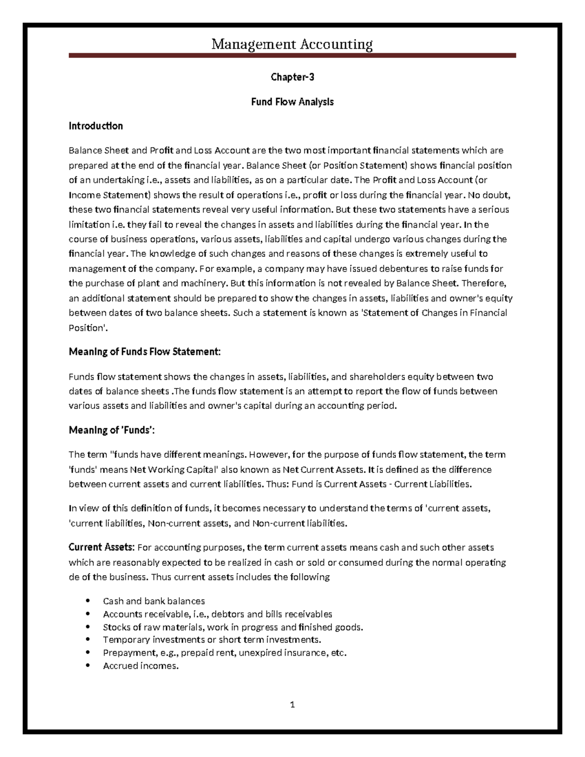 Management Accounting: Fund Flow Analysis and Financial Statements ...