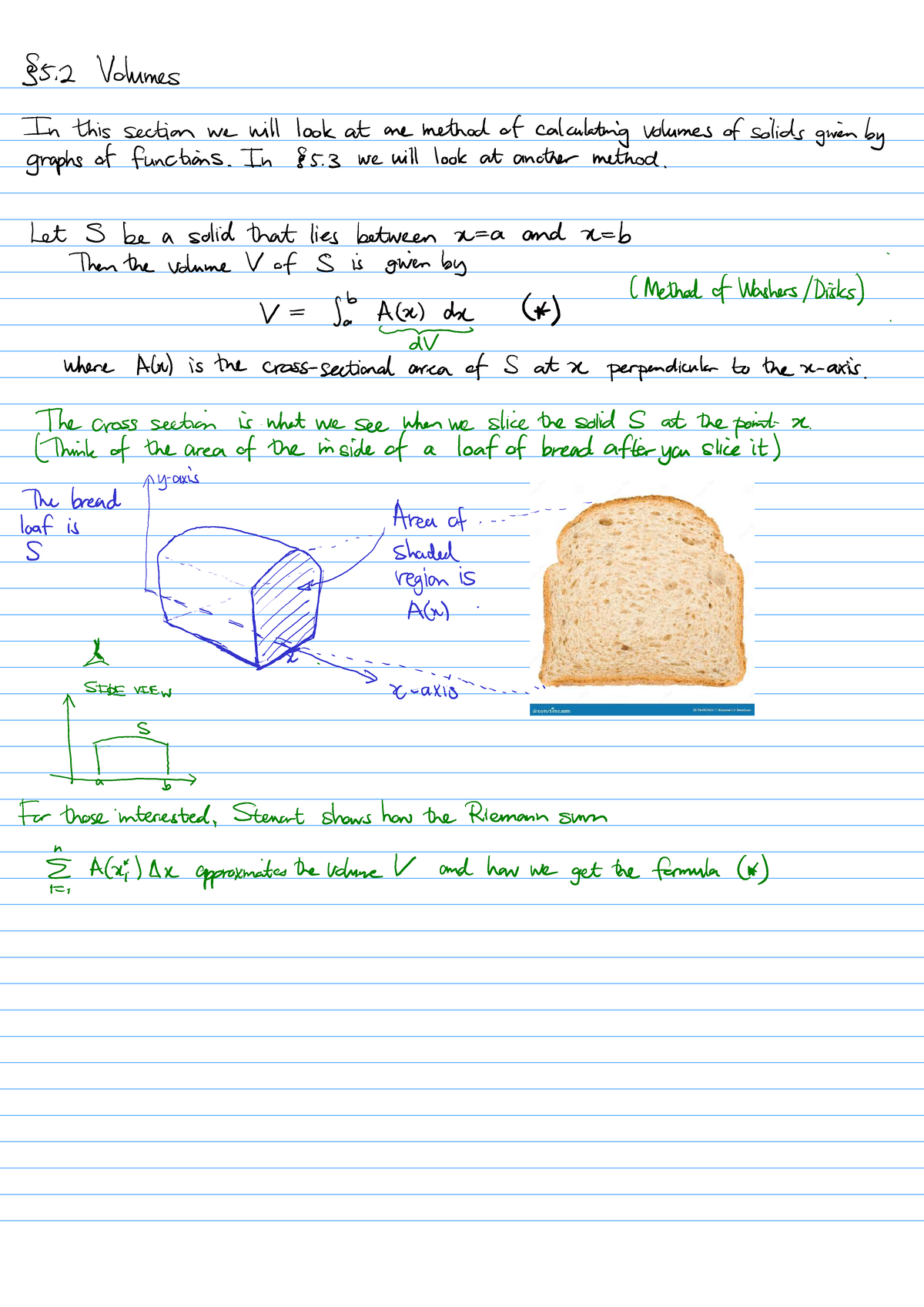 Calculating Volumes of Solids: Method of Cross Sections (5.2) - Studocu