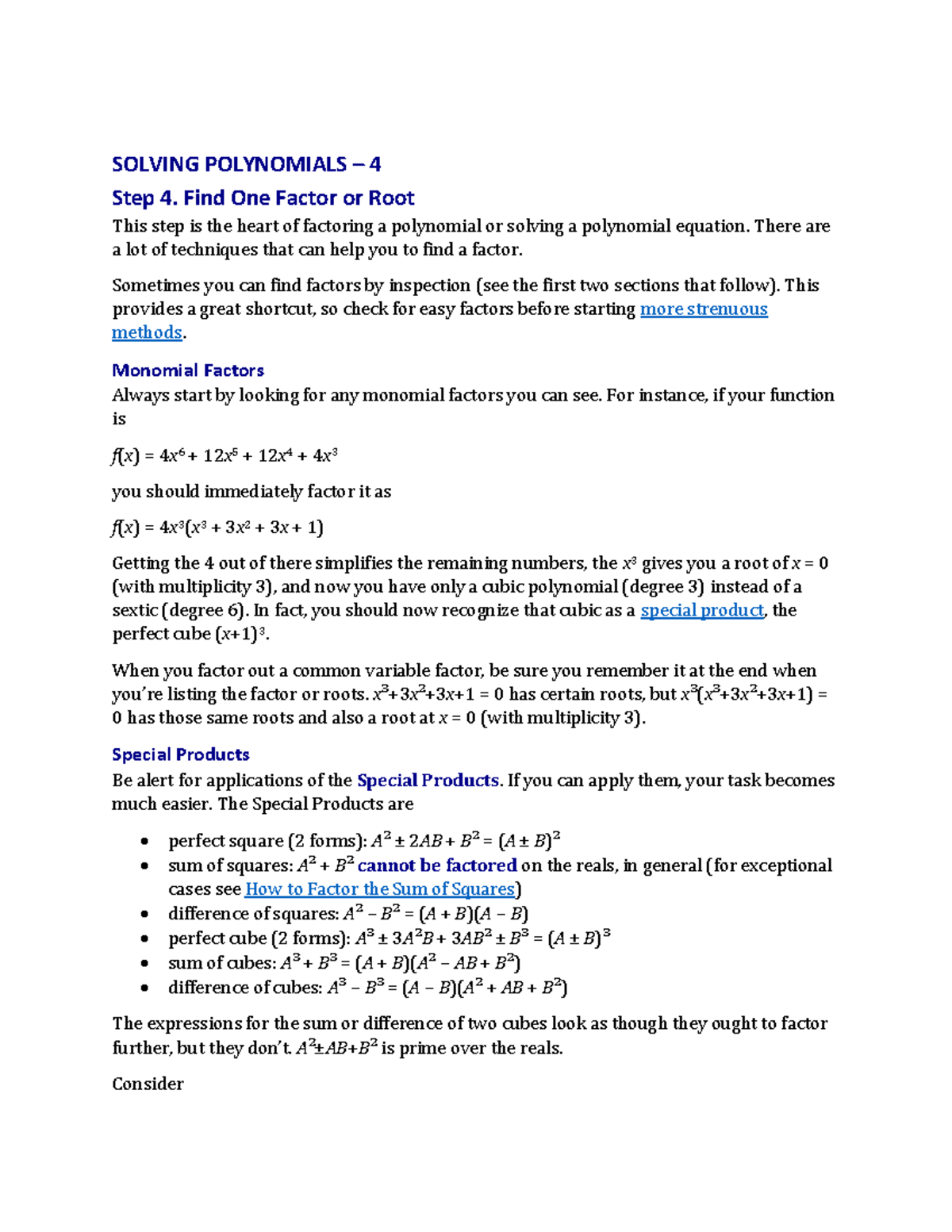 ACCOUNTING 101 POLYNOMIALS & ROOTS SOLVING STRATEGIES - Studocu