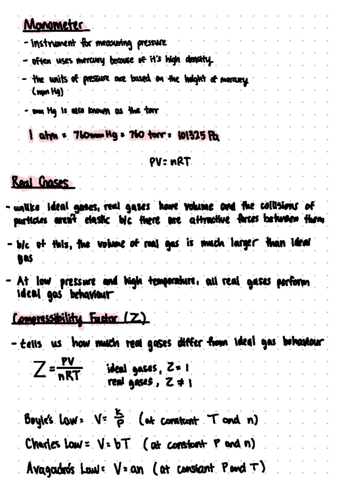 GAS LAWS - Notes for Chemistry 101 Final Exam - Studocu