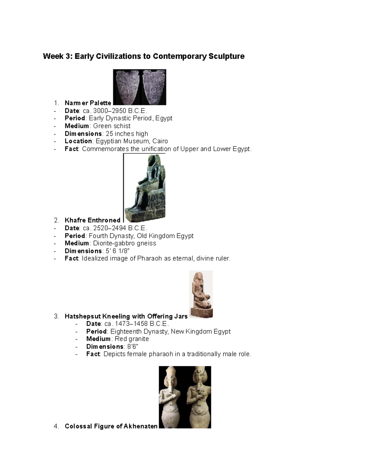 Art History Study Guide: Early Civilizations to Contemporary Works (AH ...