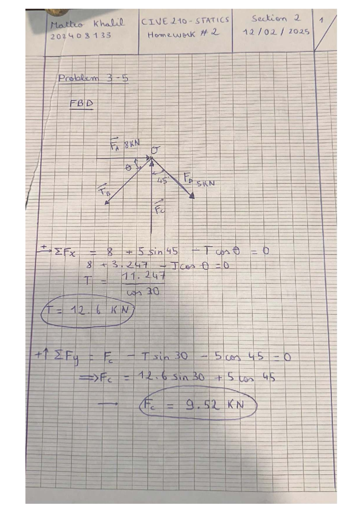CIVE STATICS Section 2 Homework 2 Problem Solutions and FBDs - Studocu