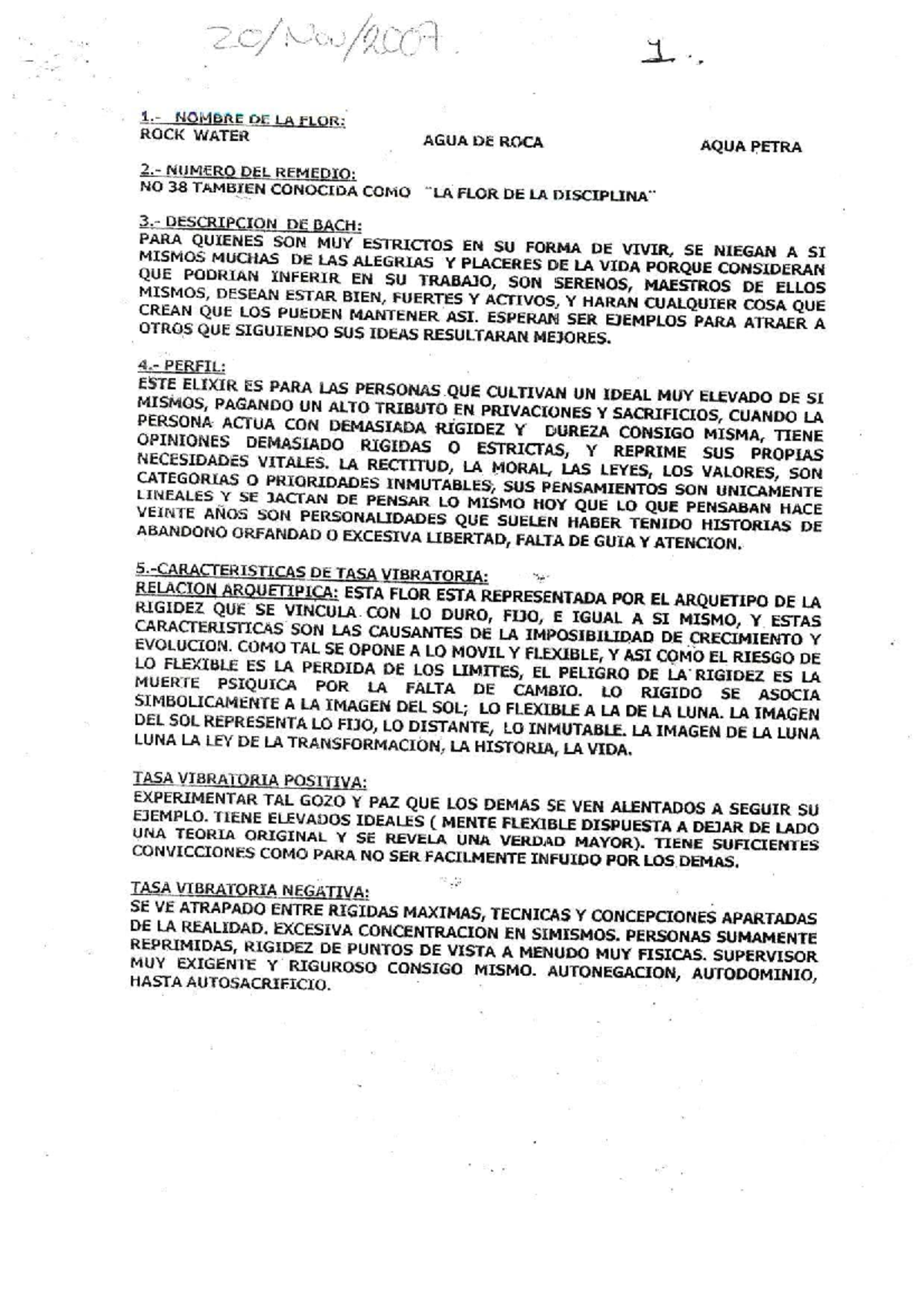 38 Rock Water - Estudio sobre la Flor de la Disciplina en Bach - Studocu