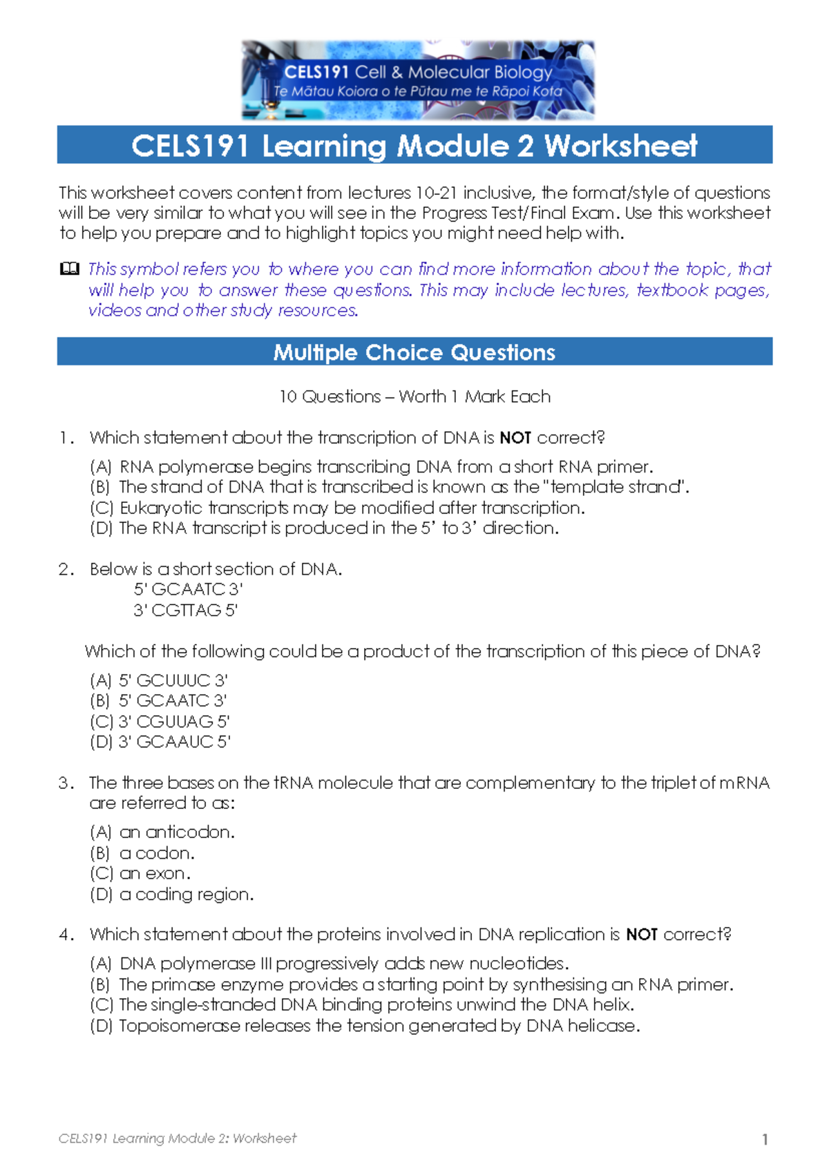 CELS191 2025 LM2Worksheet - CELS191 Learning Module 2 Worksheet This worksheet covers content ...