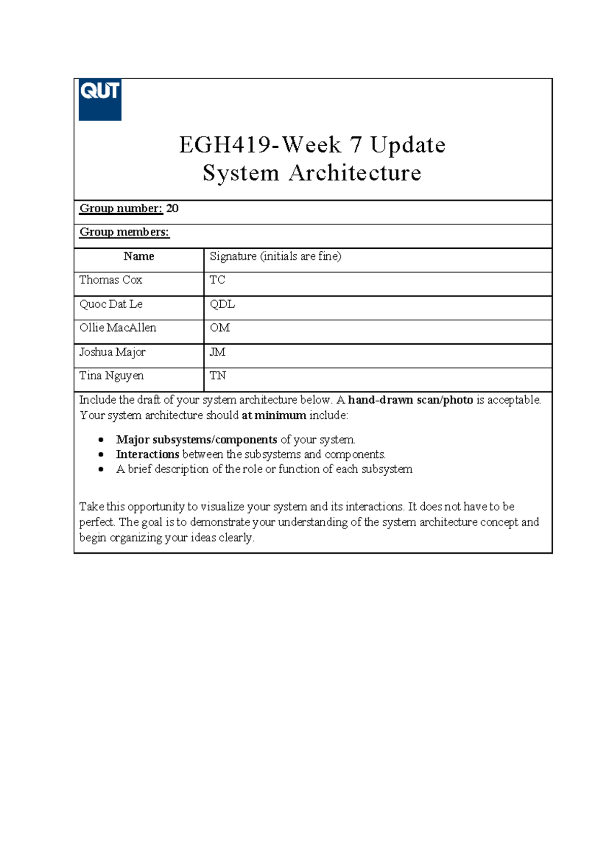 Week 7 Update: System Architecture (Group 20) - Studocu