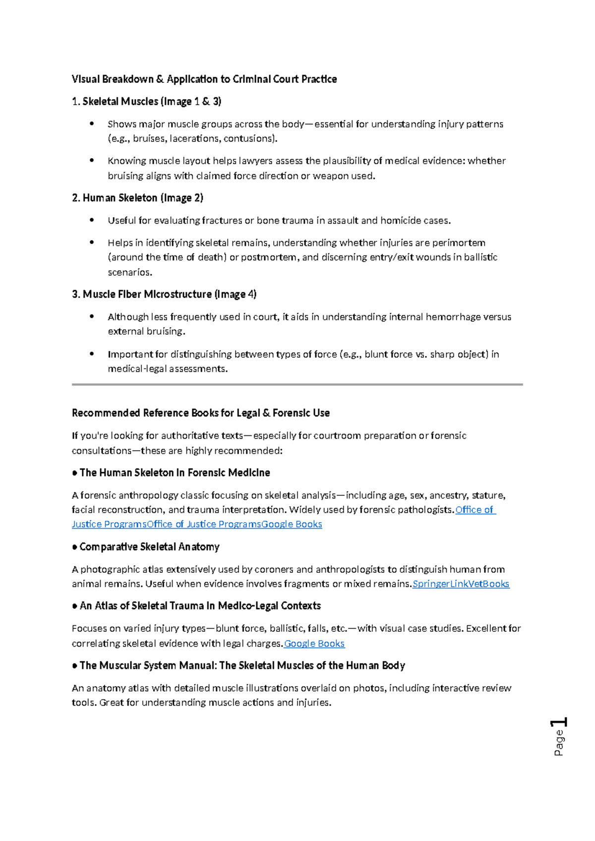 Visual Breakdown: Forensic Application in Criminal Court Practice - Studocu