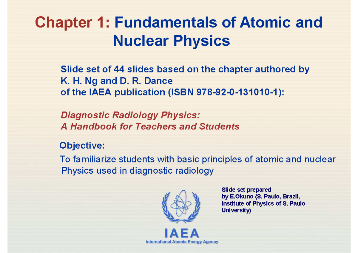 Chapter 1: Fundamentals of Atomic and Nuclear Physics (IAEA) - Studocu