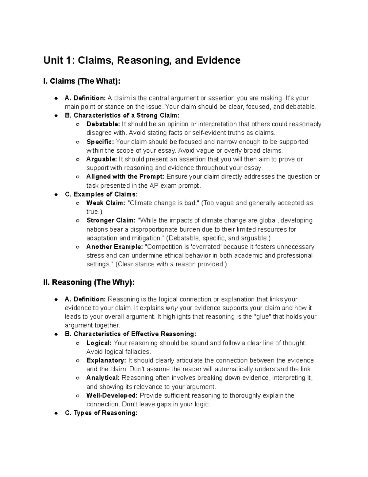 AP Lang: Essay Writing Techniques for Strong Claims, Reasoning ...