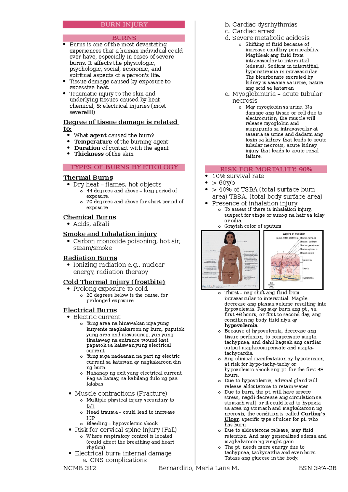 NCMB 312 Week 9 Med-Surg: Understanding Burn Injuries and Management ...