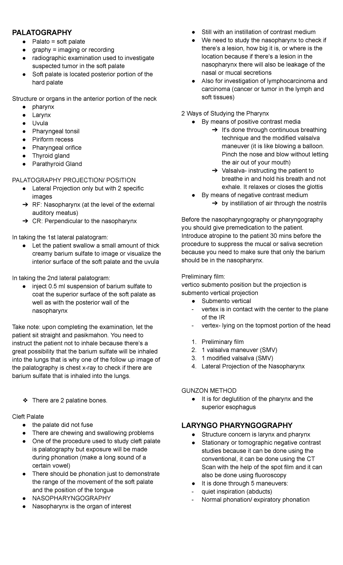 Palatography & Laryngopharyngography Study Notes for RAD 101 - Studocu