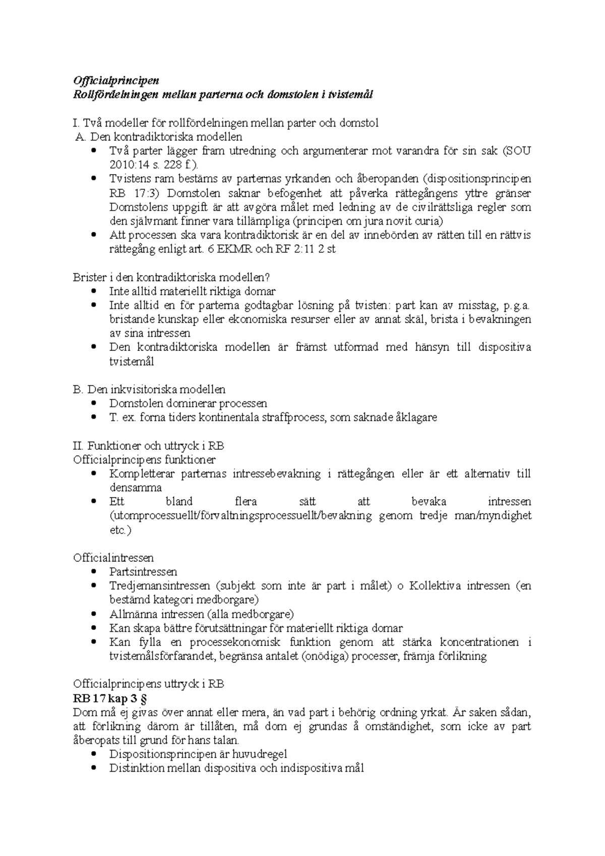 Officialprincipen - principen - Officialprincipen Rollfördelningen ...