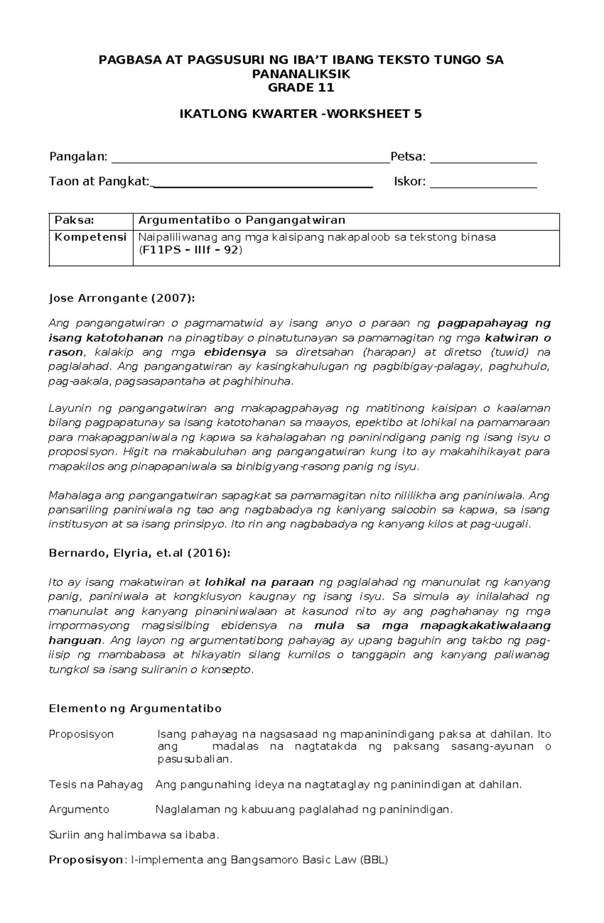 Pagbasa-at-Pagsusuri-Q3-W3 Final - PAGBASA AT PAGSUSURI NG IBA’T IBANG ...