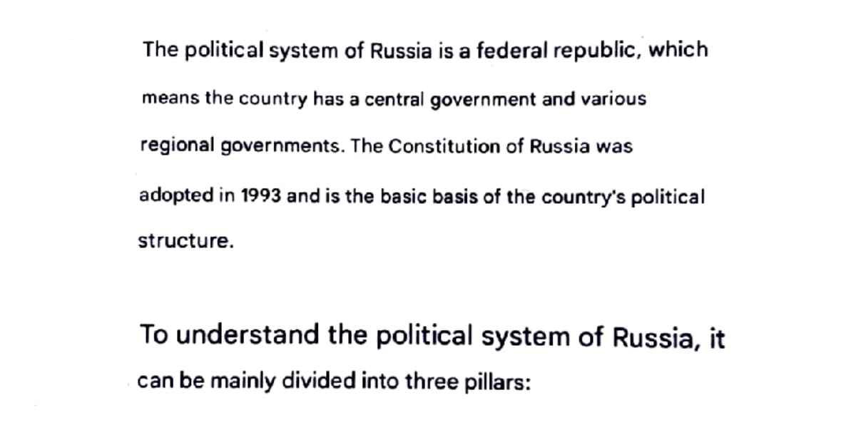 Political Structure Of Russia
