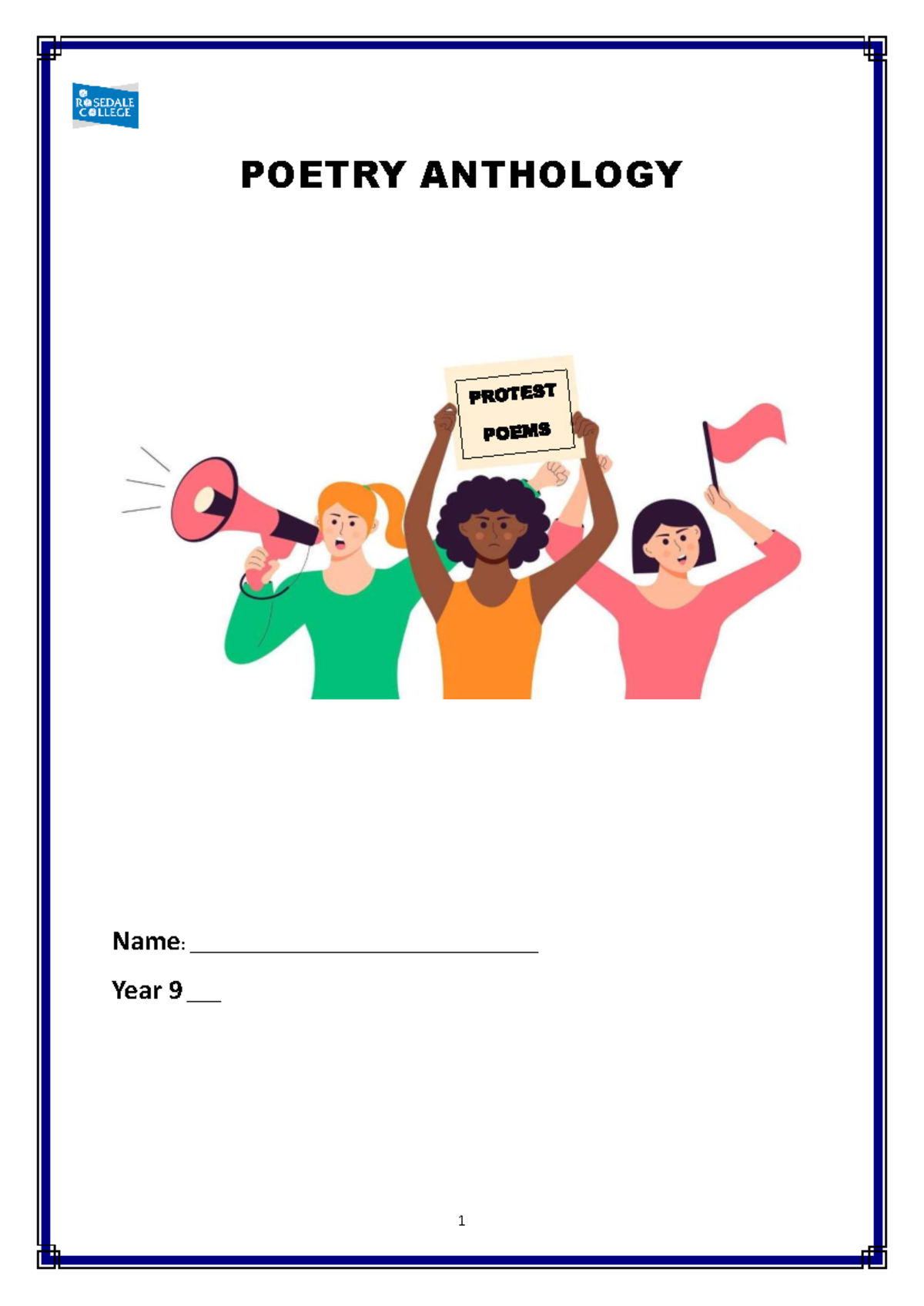 Year 9 Poetry Anthology: Exploring Protest Themes in Verse - Studocu