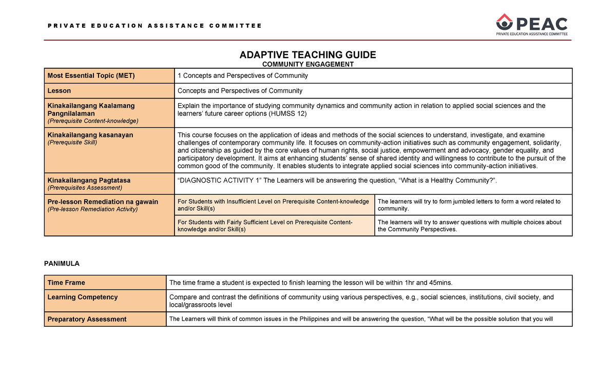 ATG - Community Engagement & Dynamics in Applied Social Sciences - Studocu