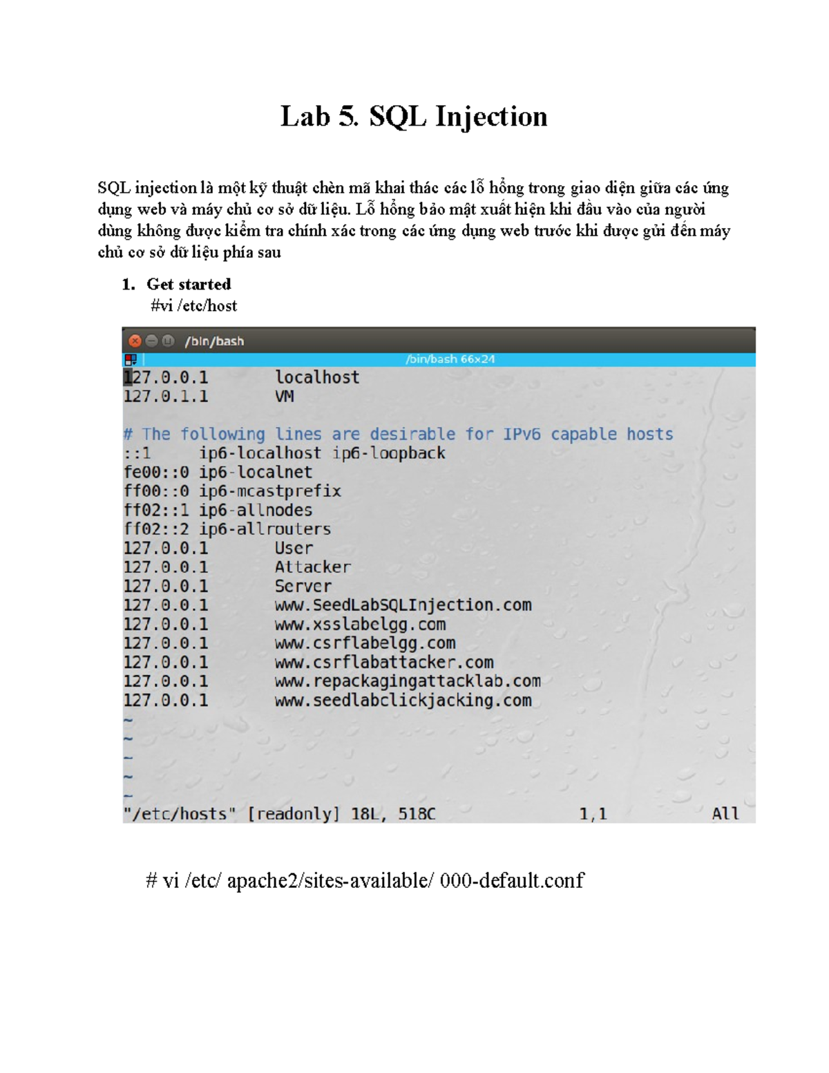 Lab 5: Hiểu và Thực Hành Tấn Công SQL Injection - Studocu