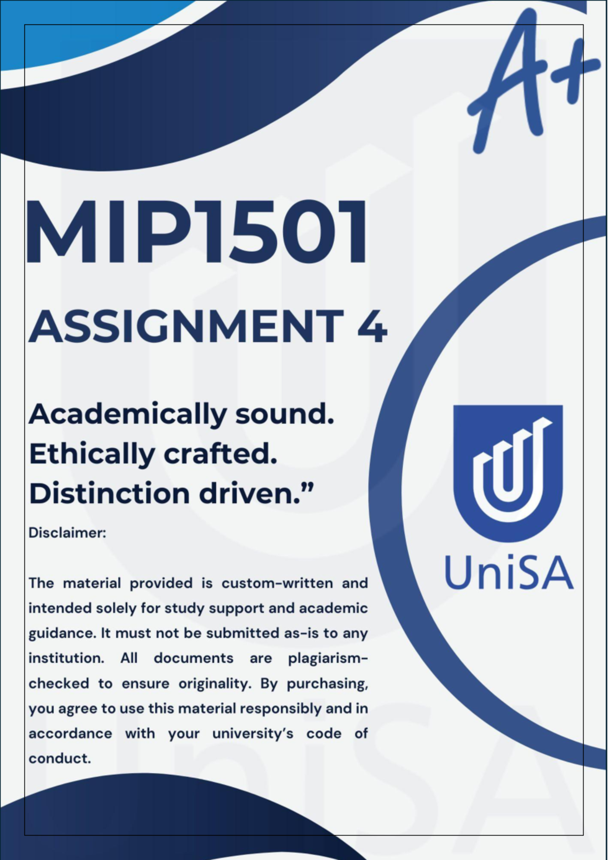 MIP1501 Assignment 4 Solutions and Explanations - Studocu