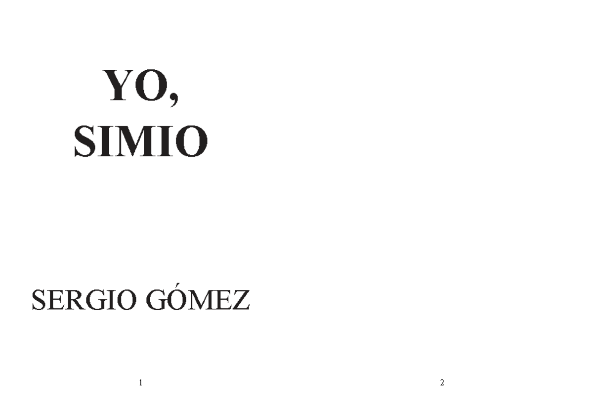 YO, SIMIO: Reflexiones de un Simio Libre en la Ciudad - Studocu