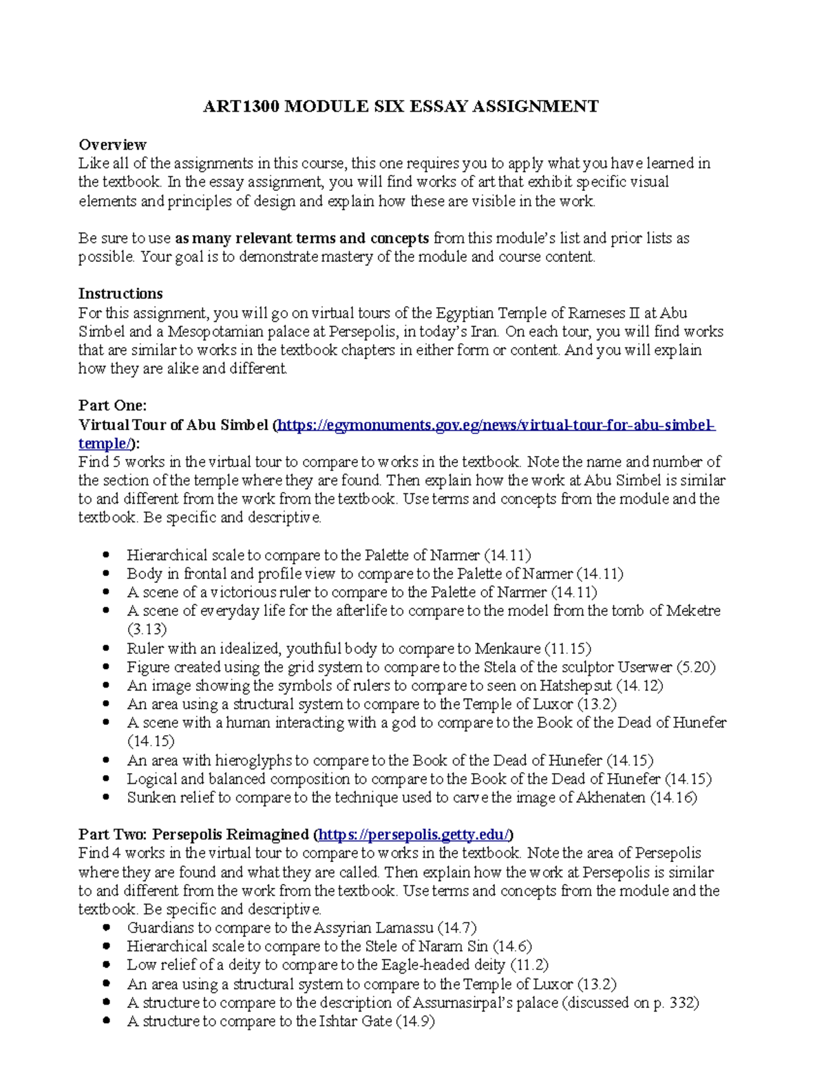Mod+6+Essay+Assignment+Template copy copy - ART1300 MODULE SIX ESSAY ...