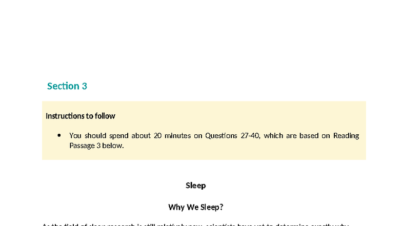 Sleep Research Insights: Understanding Why We Sleep - PSY101 - Studocu