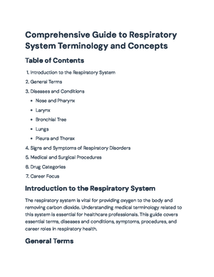 ALDH_1323 Medical Terminology - Respiratory System Overview ...