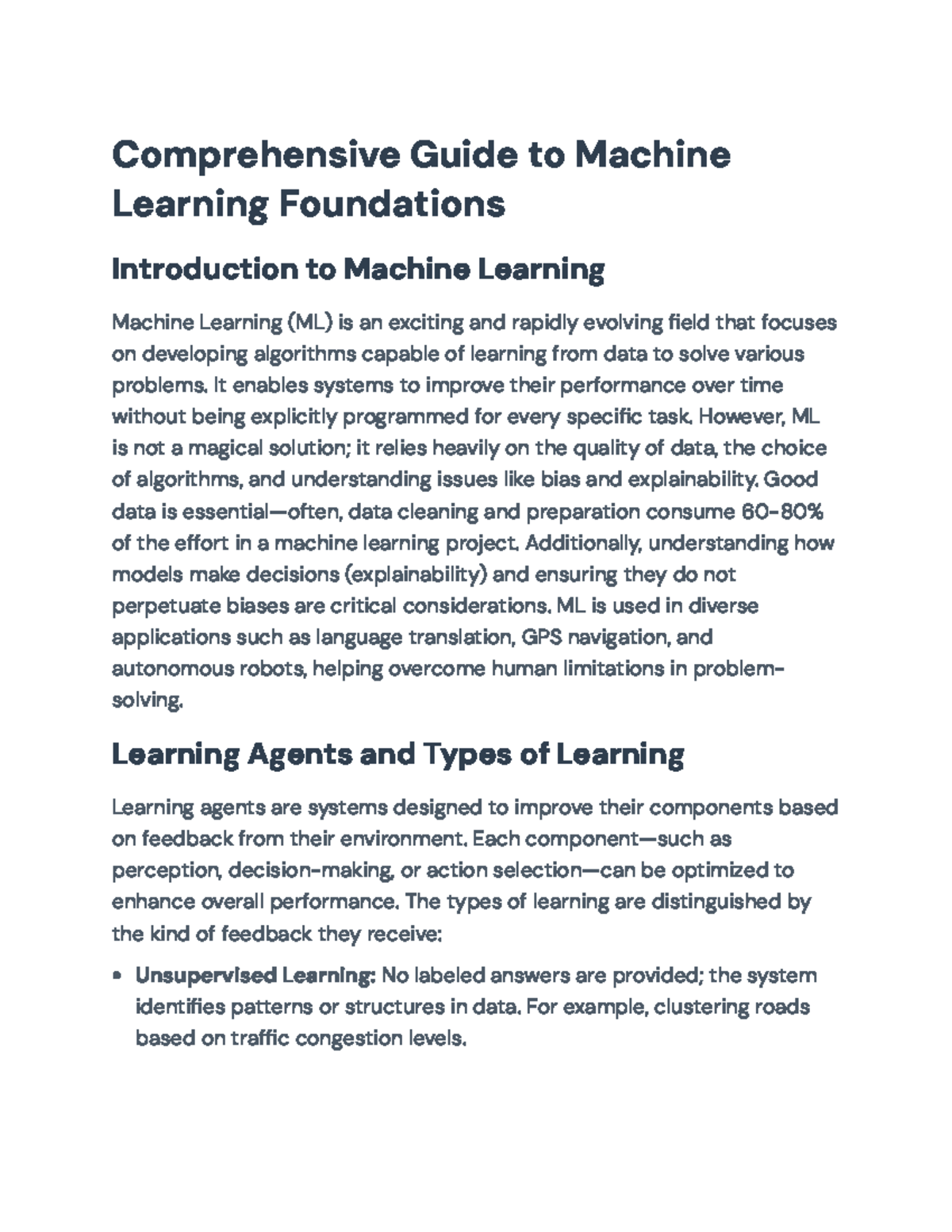 Comprehensive Guide to Machine Learning Foundations (CS101) - Studocu