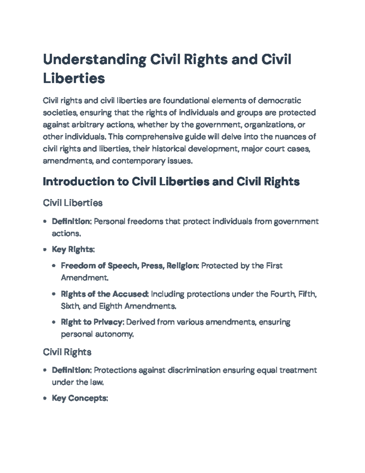 Understanding Civil Rights & Liberties: Key Amendments and Issues ...