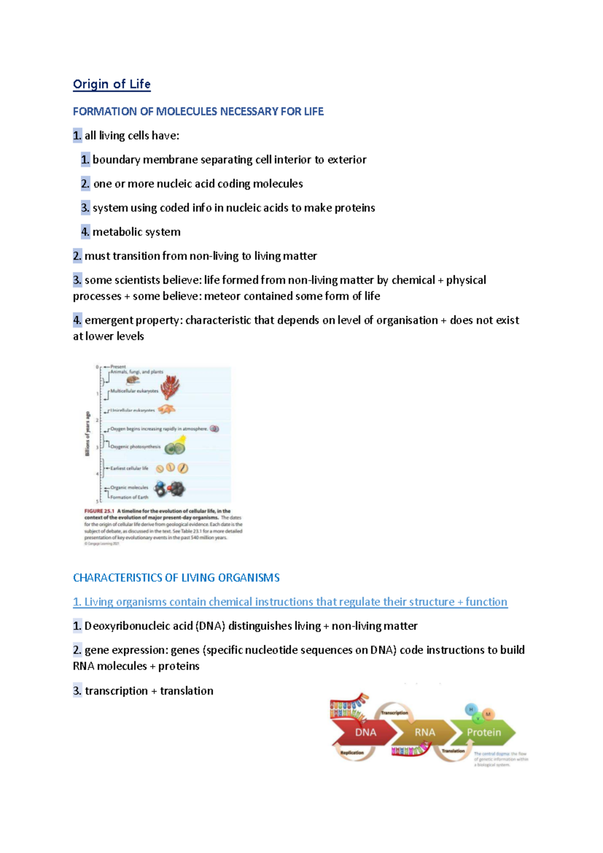 Origin of Life: Formation of Essential Molecules for Life - BIO 101 ...