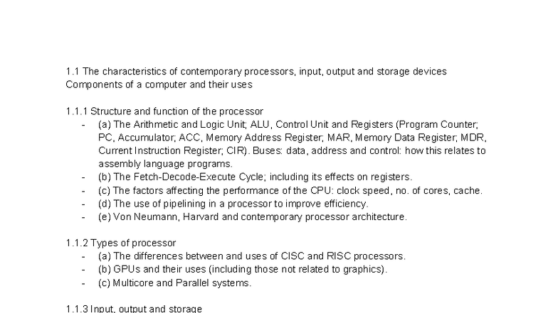 Computing - OCR A-Level Computer Science Specification Overview - Studocu
