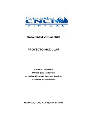 Universidad Cnci Virtual Portada - Proyecto Modular - Universidad Cnci Virtual Tutor: Lina Alor ...