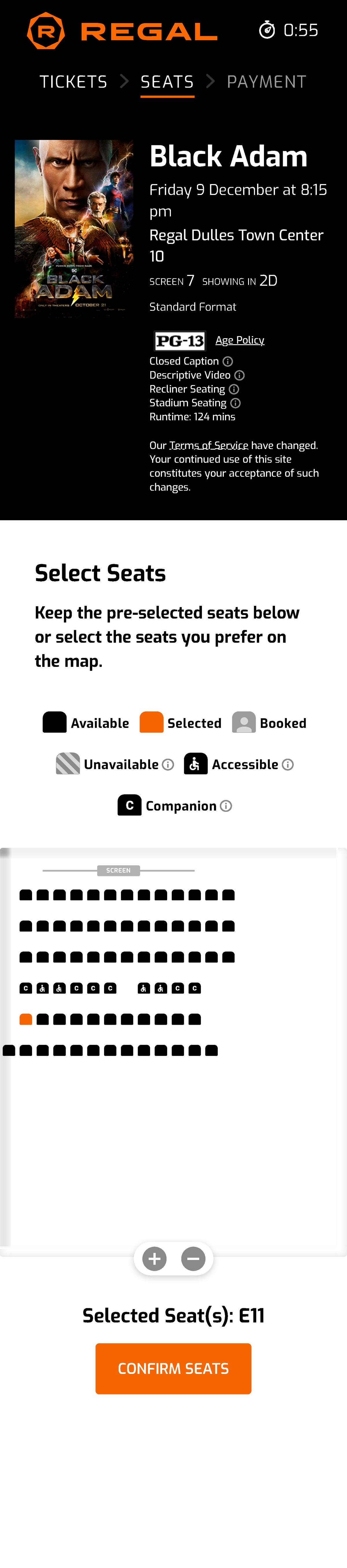 Regal - Select Seats - jsjsjsjha - Select Seats Keep the pre-selected ...