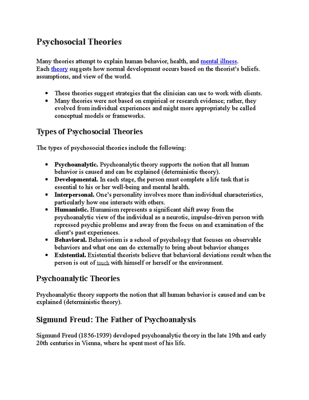 Psychosocial Theories - Psychosocial Theories Many theories attempt to ...