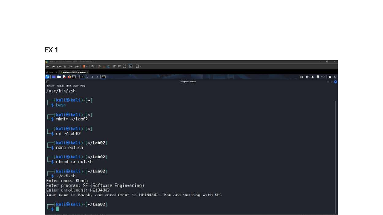 SE2033 Lab02: Working with VM and Bash Scripting - Studocu