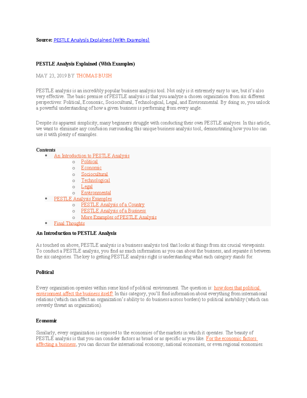 PESTLE Analysis: A Comprehensive Overview and Examples - Studocu