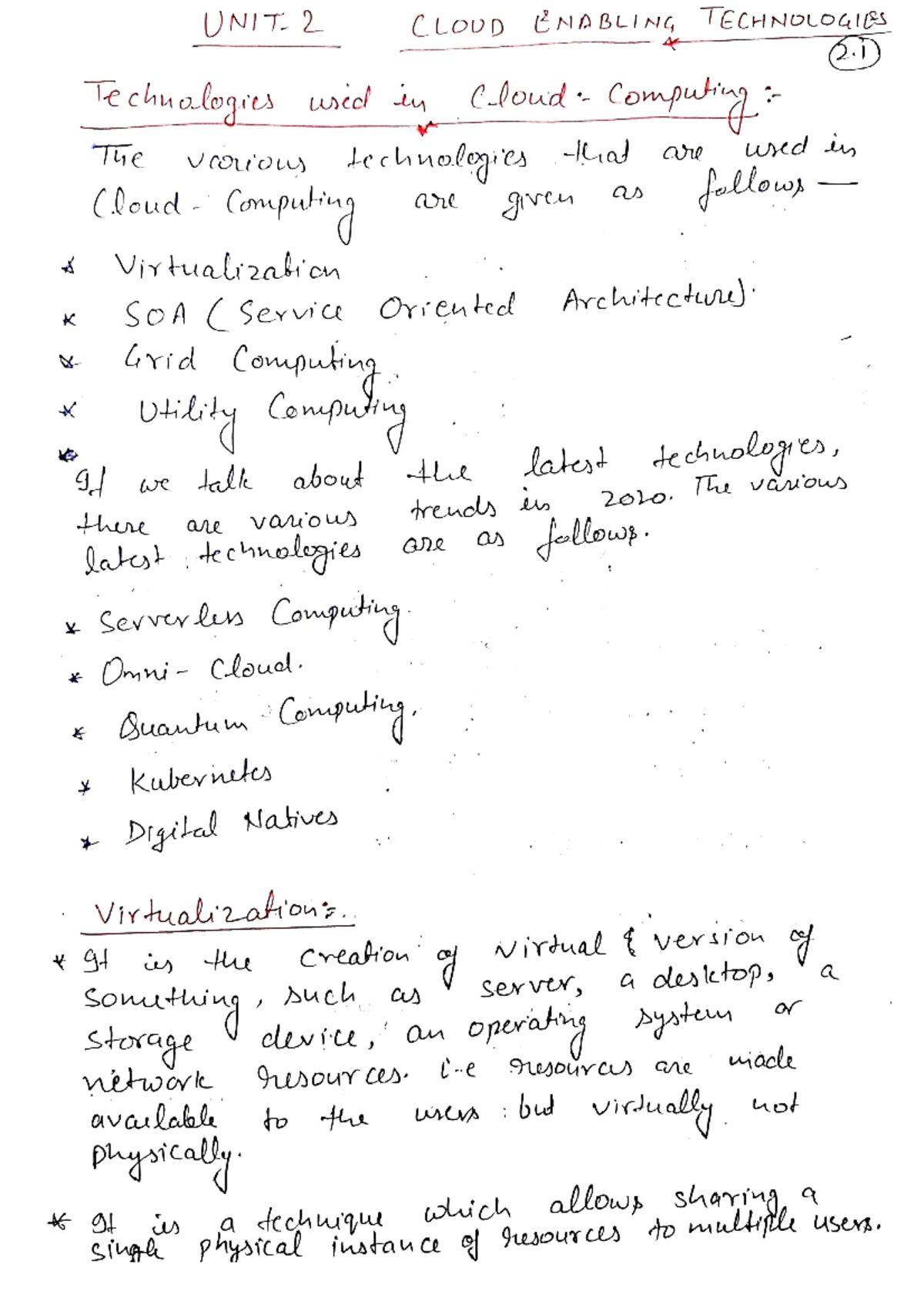 UNIT 2nd Cloud Computing - UNIT. 2 CLOUD ENABLING TECHNOLOGIES 2 ...