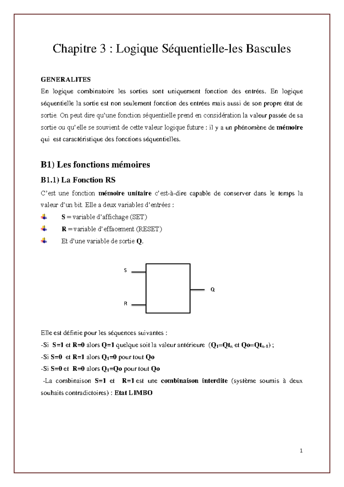 Ch3 - Les Bascules : Cours Fondamentaux d'Électronique EE101 - Studocu