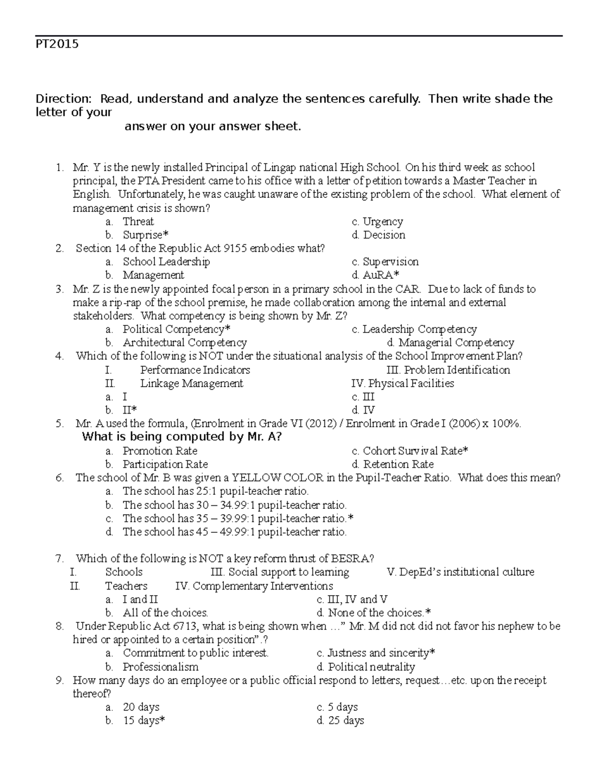 Principal TEST Review Guide for Management and Educational Policies ...