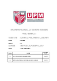 Electric and Electronic Laboratory - EEE3931 - UPM - Studocu