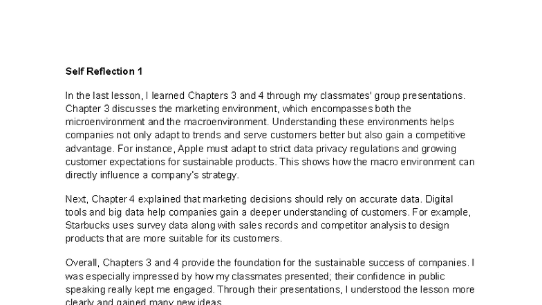 Self - Reflections - Business Analysis Skills focuses on understanding ...