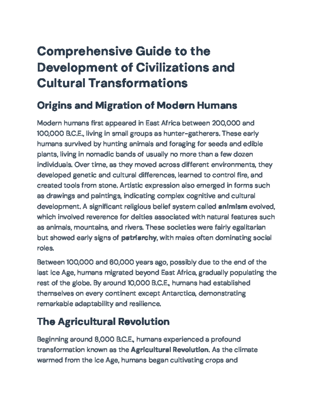 CIV 101: Comprehensive Overview of Civilizational Development and ...