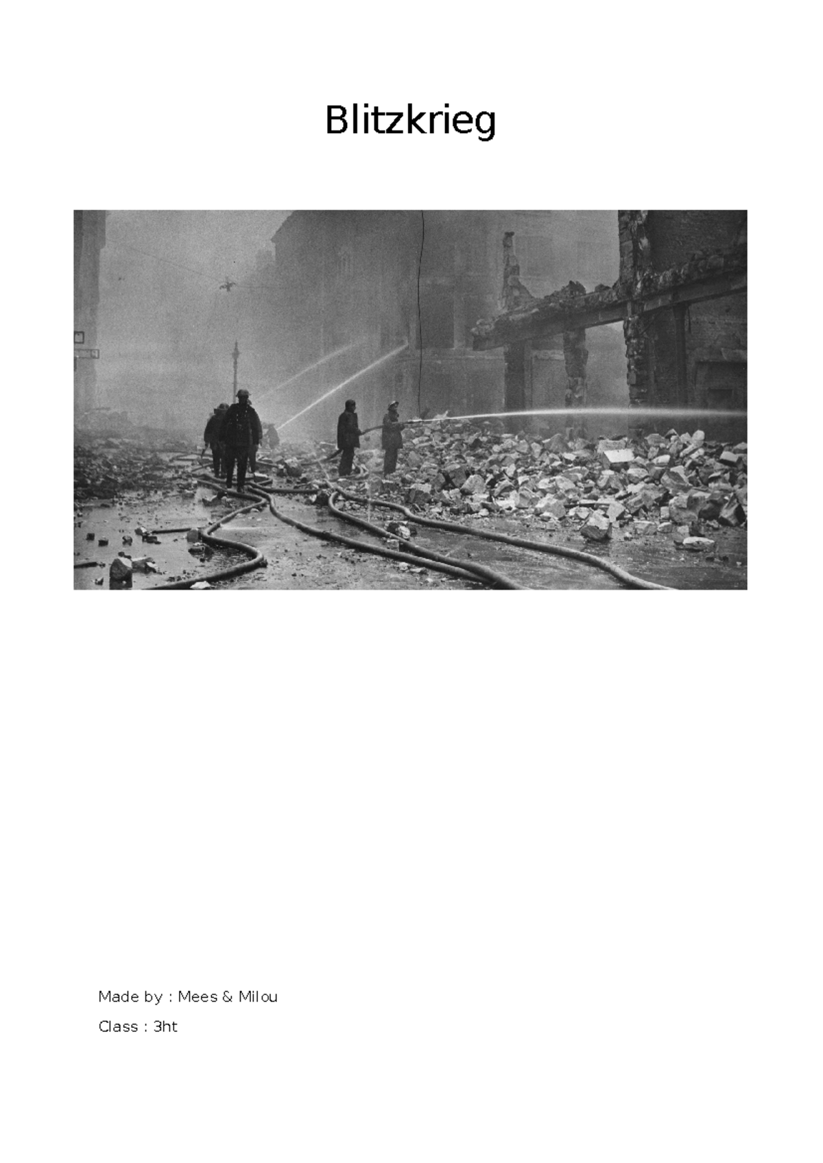 Blitzkrieg Strategy Overview: 3HT Class Insights - Studeersnel