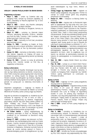 life of dr rizal - RLW 101: CHAPTER 3 KABATAAN AT REBOLUSYONG PANGKAISIPAN NI DR. RIZAL A. - Studocu