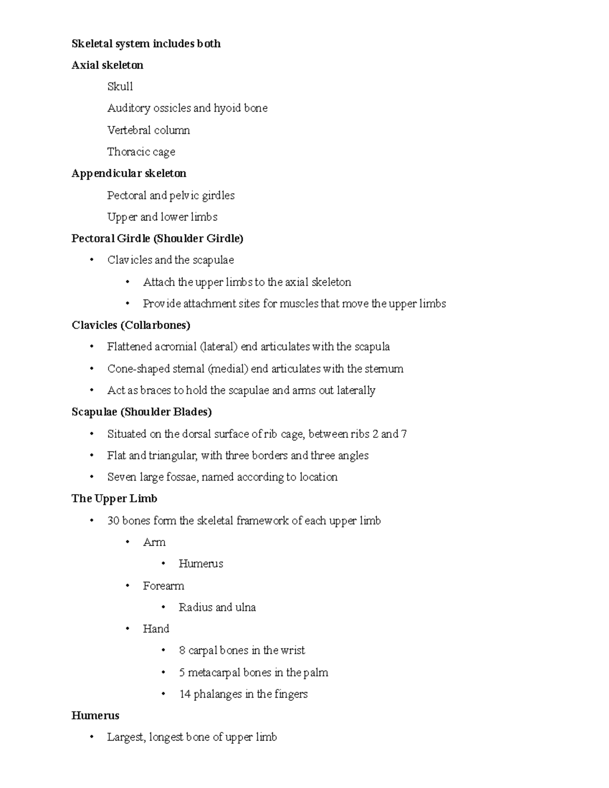 Chapter - English - Skeletal system includes both Axial skeleton Skull ...