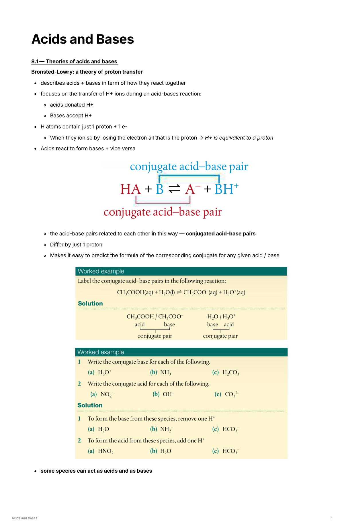 Acids and Bases - Chapter 8 but this version is with new information ...