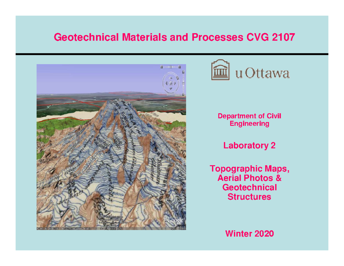 Lab 2: Topographic Maps & Geological Structures CVG 2107 - Studocu